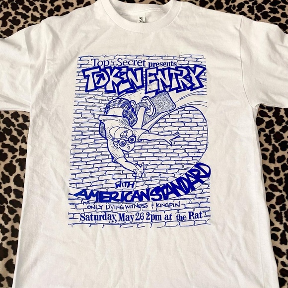 American Apparel | Shirts | Token Entry Vintage Flyer Tshirt Blue Print ...